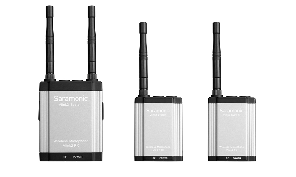 Saramonic Vlink2 Kit2 (TX+TX+RX) 2.4 GHz Wireless Microphone System ...