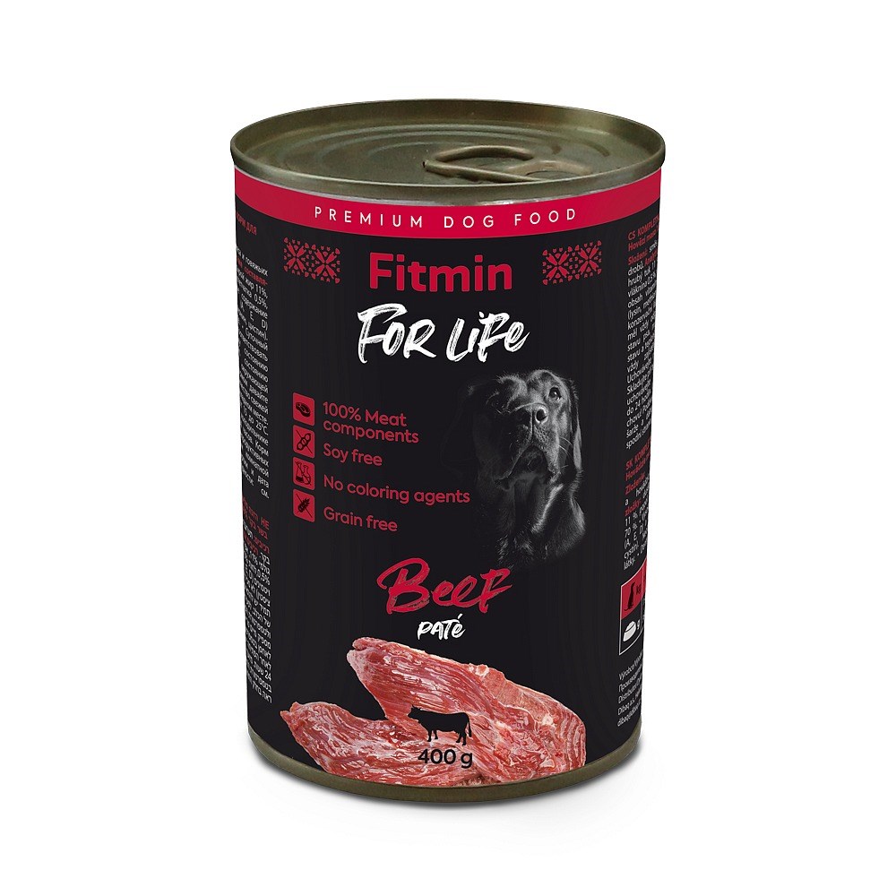 FITMIN for Life Beef Pate - Wet dog food 400g | Online shop BM.lv